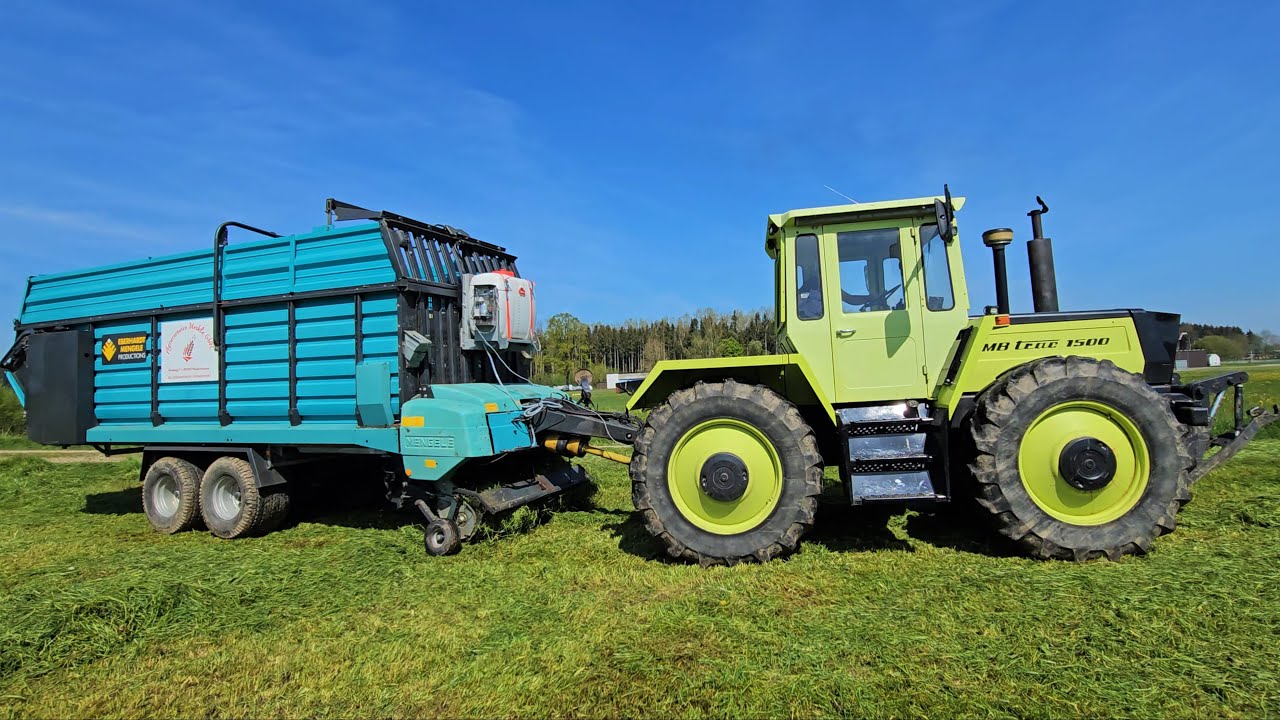 MB trac 1500 mit Mengele Rotant 745 Ladewagen arbeitet Super! - YouTube