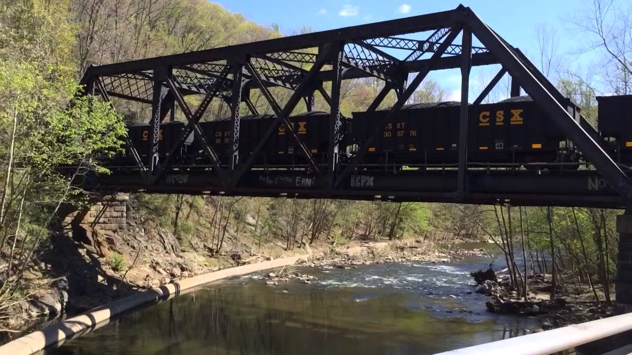 CSX train crossing a bridge over the Patapsco river - YouTube
