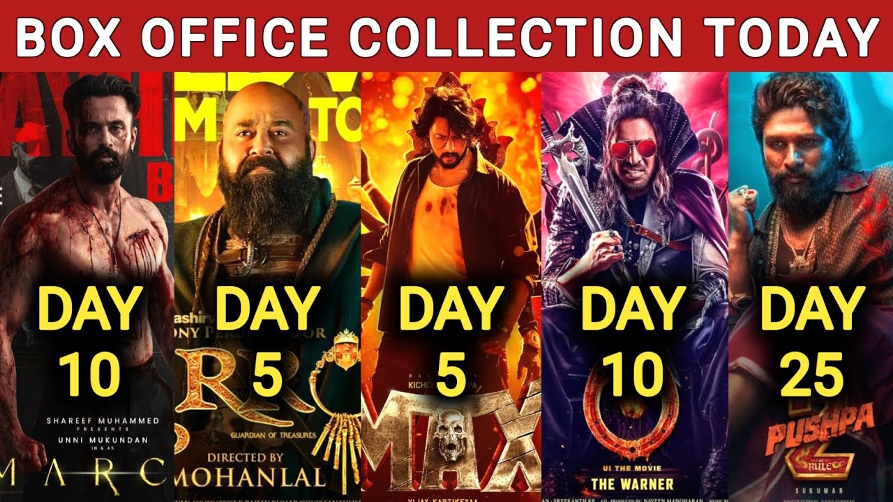 Box Office Collection Of Max,Barroz,UI,Marco,Pushpa 2 | Max vs UI Box ...
