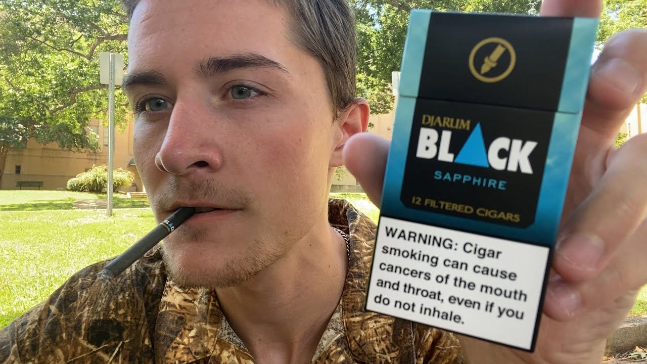 Smoking a Djarum Black Sapphire Menthol Clove Cigarette - Review - YouTube