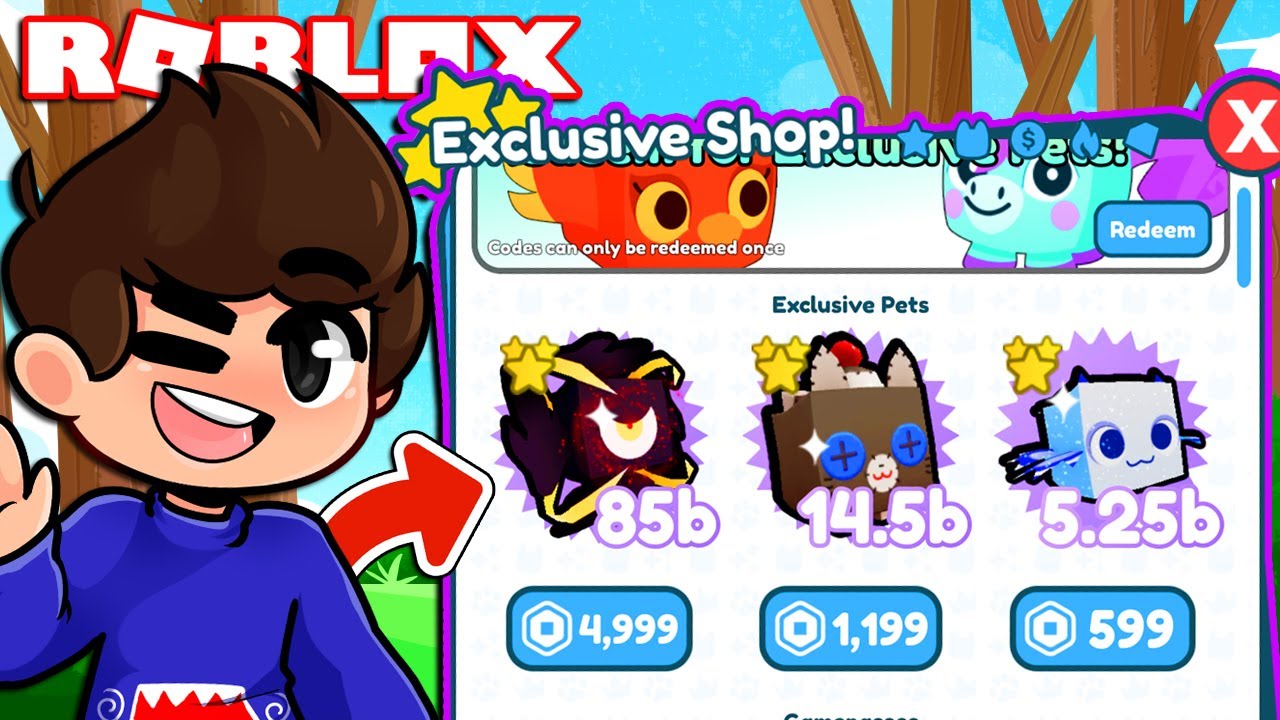 COMPRO LAS 3 MASCOTAS EXCLUSIVAS de la TIENDA en PET SIMULATOR X ...