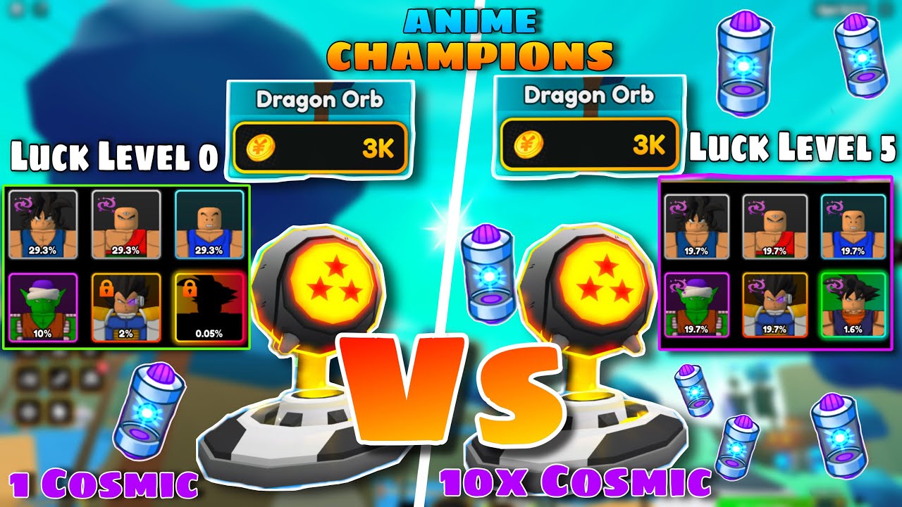 Luck Level 0 Vs Luck Level 5 Hatching For COSMIC in Anime Champions ...