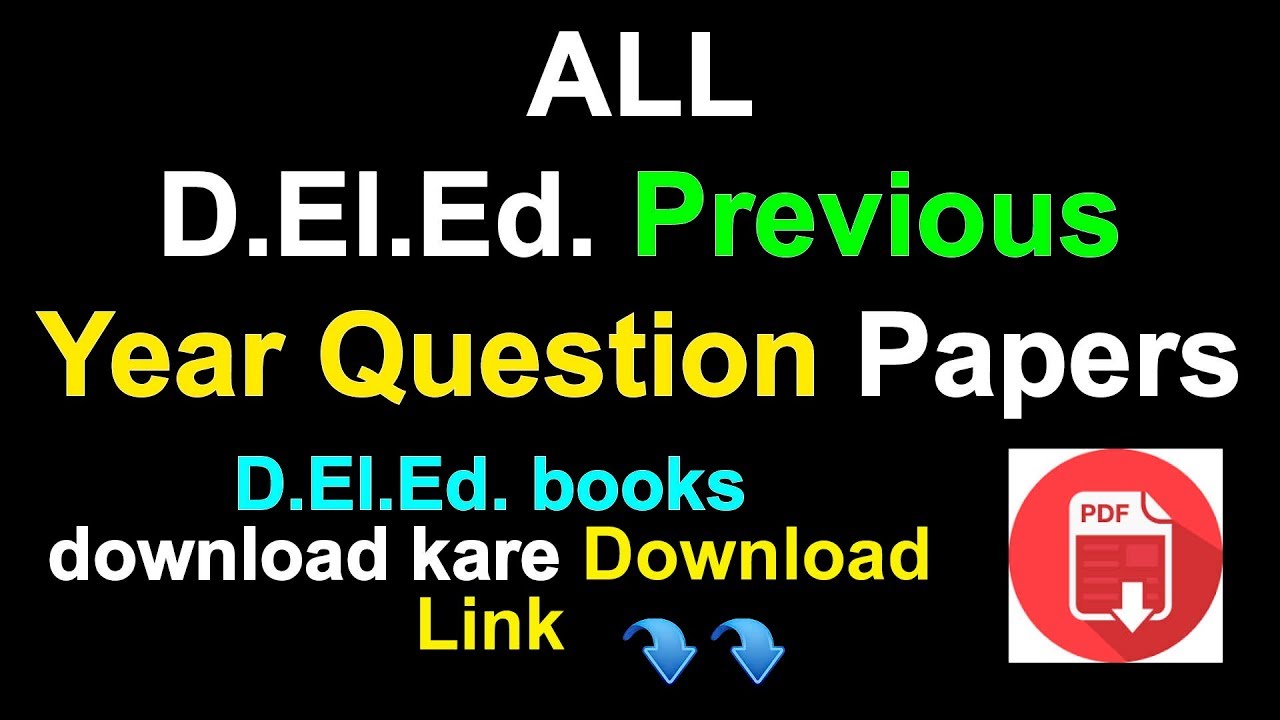 PDF Books | DELED Question Papers | Download Link | All DElEd Previous ...