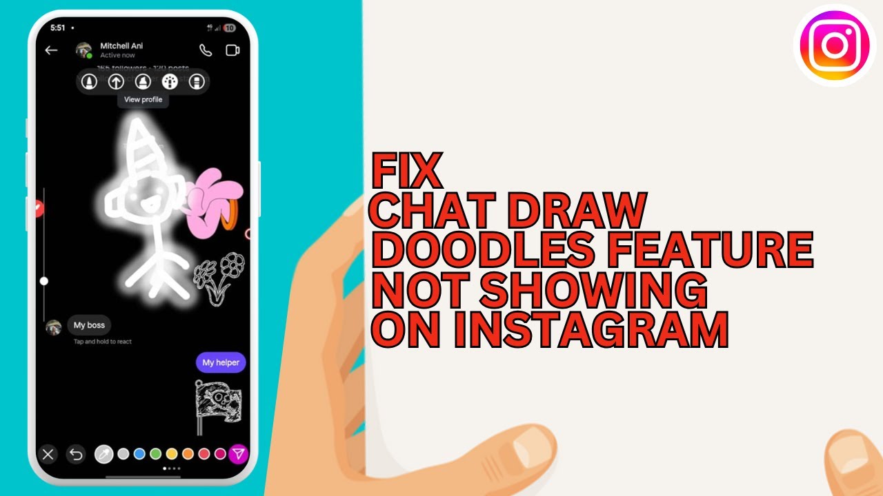 How to Fix Chat Draw Doodle Features Not Showing On Instagram - YouTube