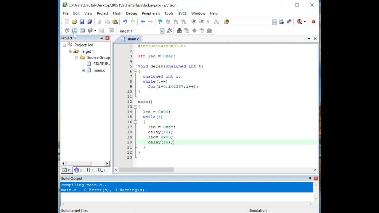 How to blink led using 8051 - YouTube