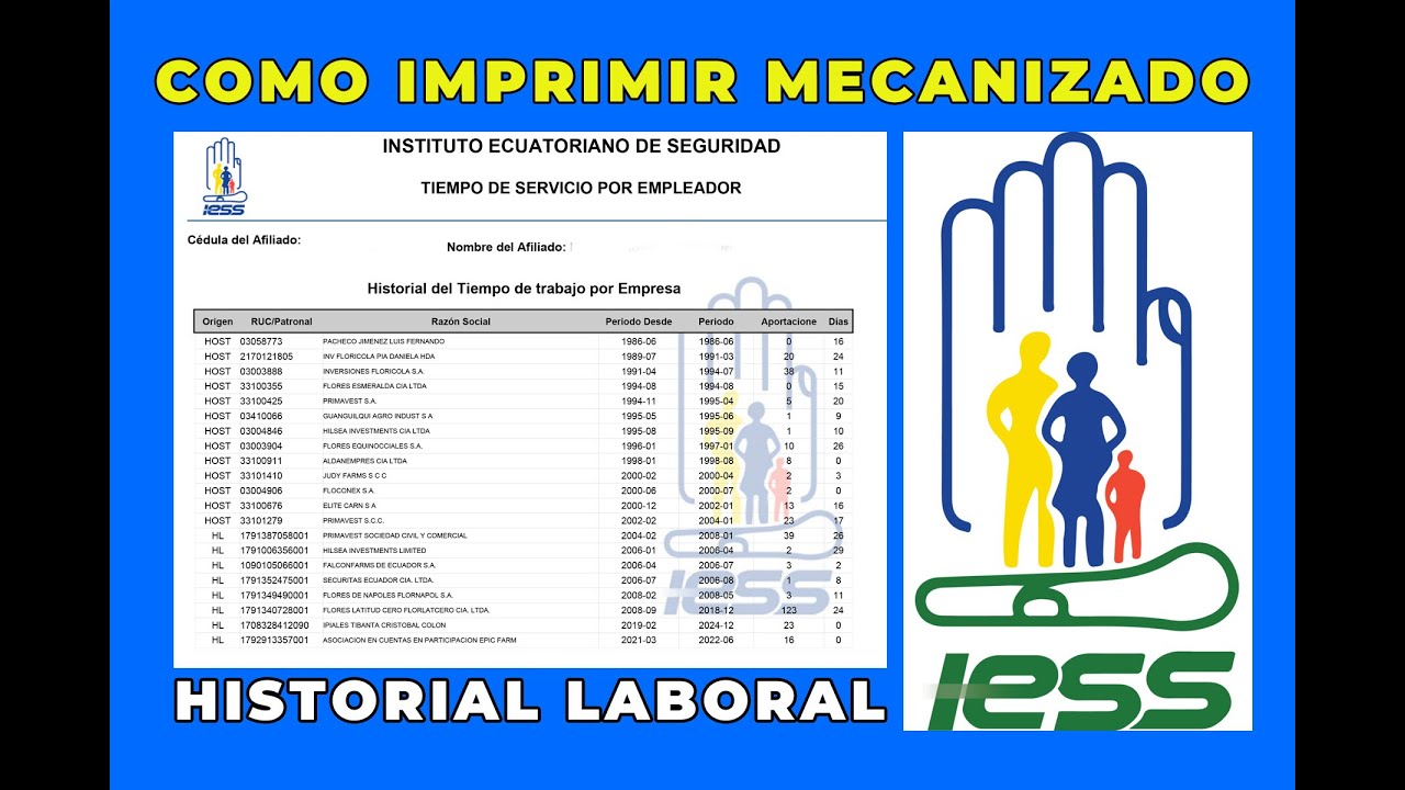 Como imprimir #HISTORIAL LABORAL #IESS 2025 (Mecanizado) #fácil #rápido ...