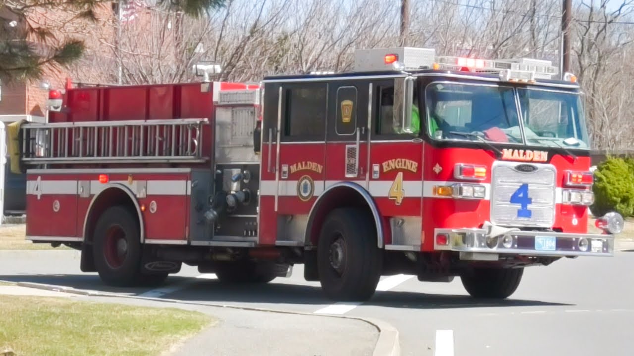 Malden, MA Fire Department Engine 4 Responding - YouTube