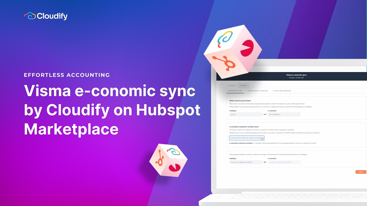 Effortless Accounting: Visma e-conomic sync by Cloudify on HubSpot Marketplace - YouTube