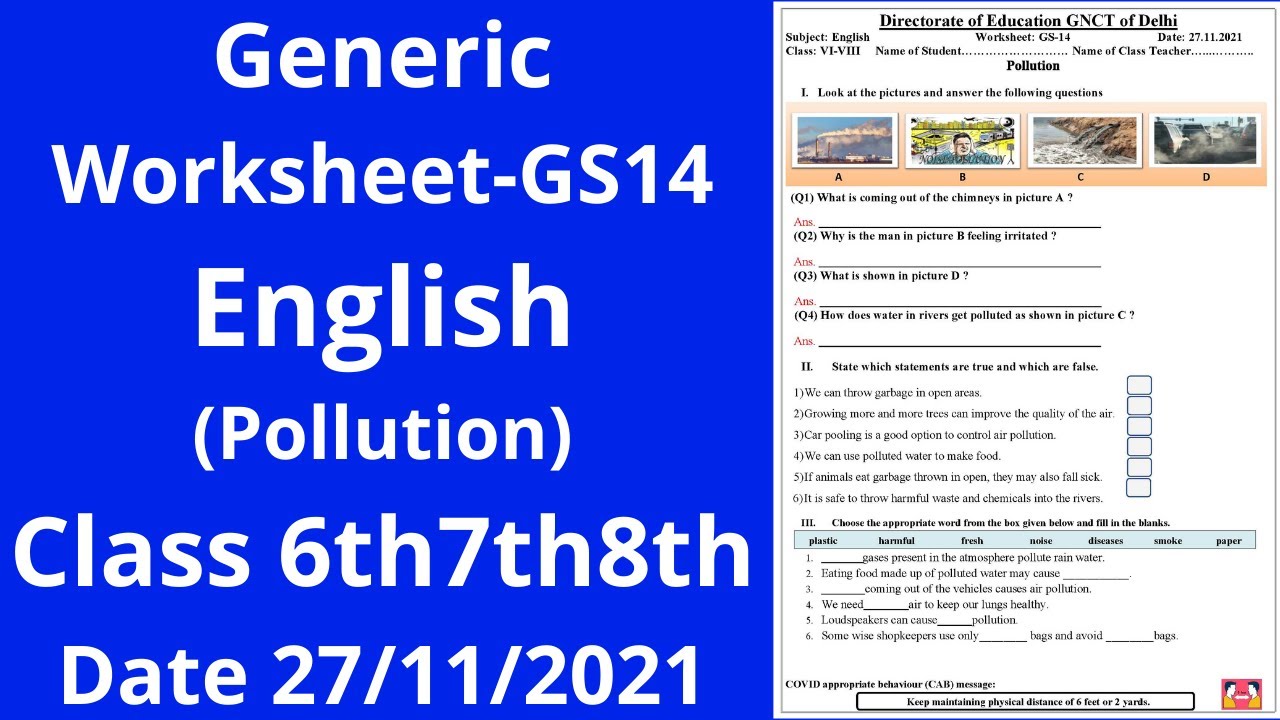 Generic Worksheet GS14 English class 6to8 (27/11/21)/ GS14 class6to8 ...