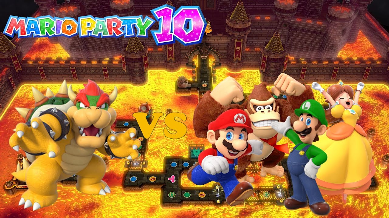 Mario Party 10 (Bowser Party) - Bowser vs Mario, Luigi, Donkey Kong ...