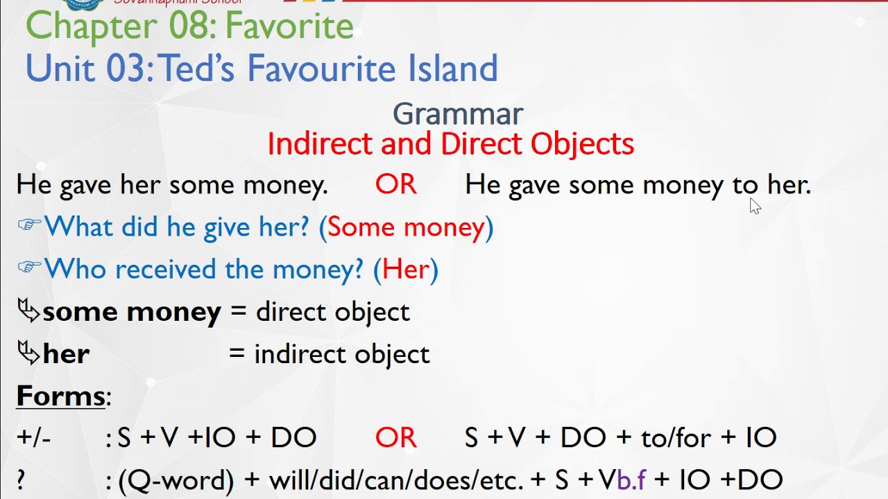 Direct Object and Indirect Object(Grammar) - YouTube