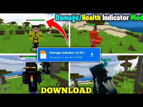 How to download Damage/Health Indicator Mod for Minecraft pe | Damage ...