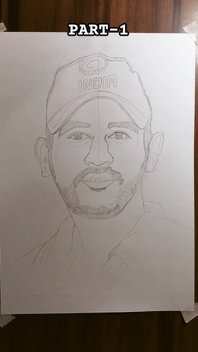 Drawing MS Dhoni(PART-1)|Drawing Mahi|sketch Of MS Dhoni|Realistic ...