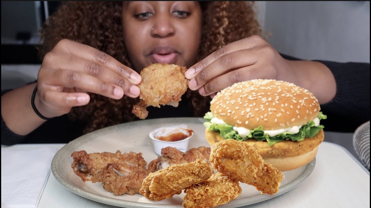 NABZYS CHICKEN SHOP MUKBANG| FRIED CHICKEN WINGS | CHICKEN BURGER ...