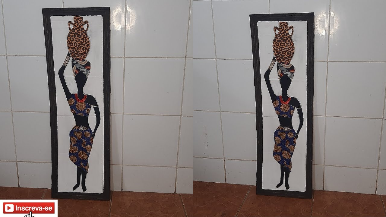 DIY : QUADRO MULHER AFRICANA DE PAPELÃO E PANO . - YouTube