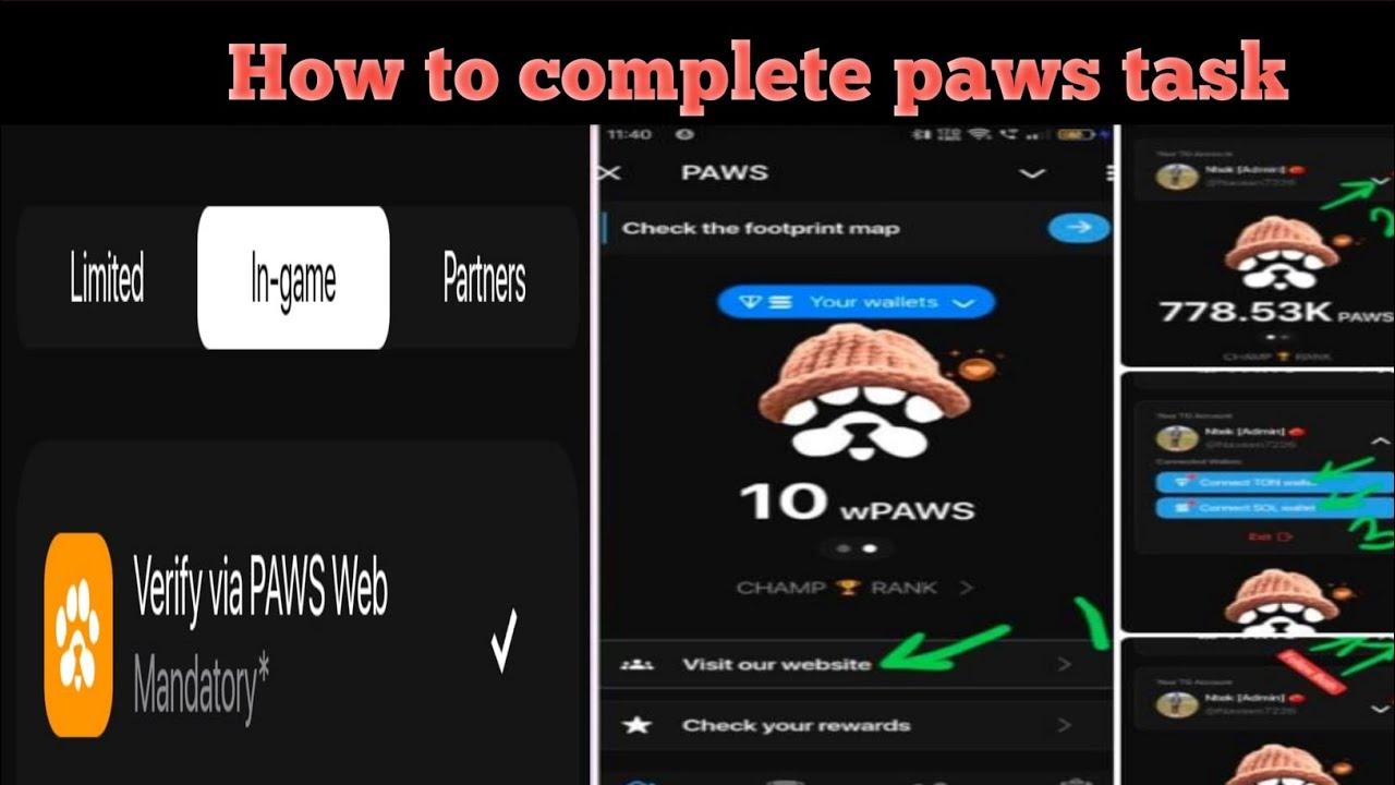 paws 🐾 ka task complete Karna ka traka| Wallet connect| paws 🐾 guide| How to connect wallet of ...