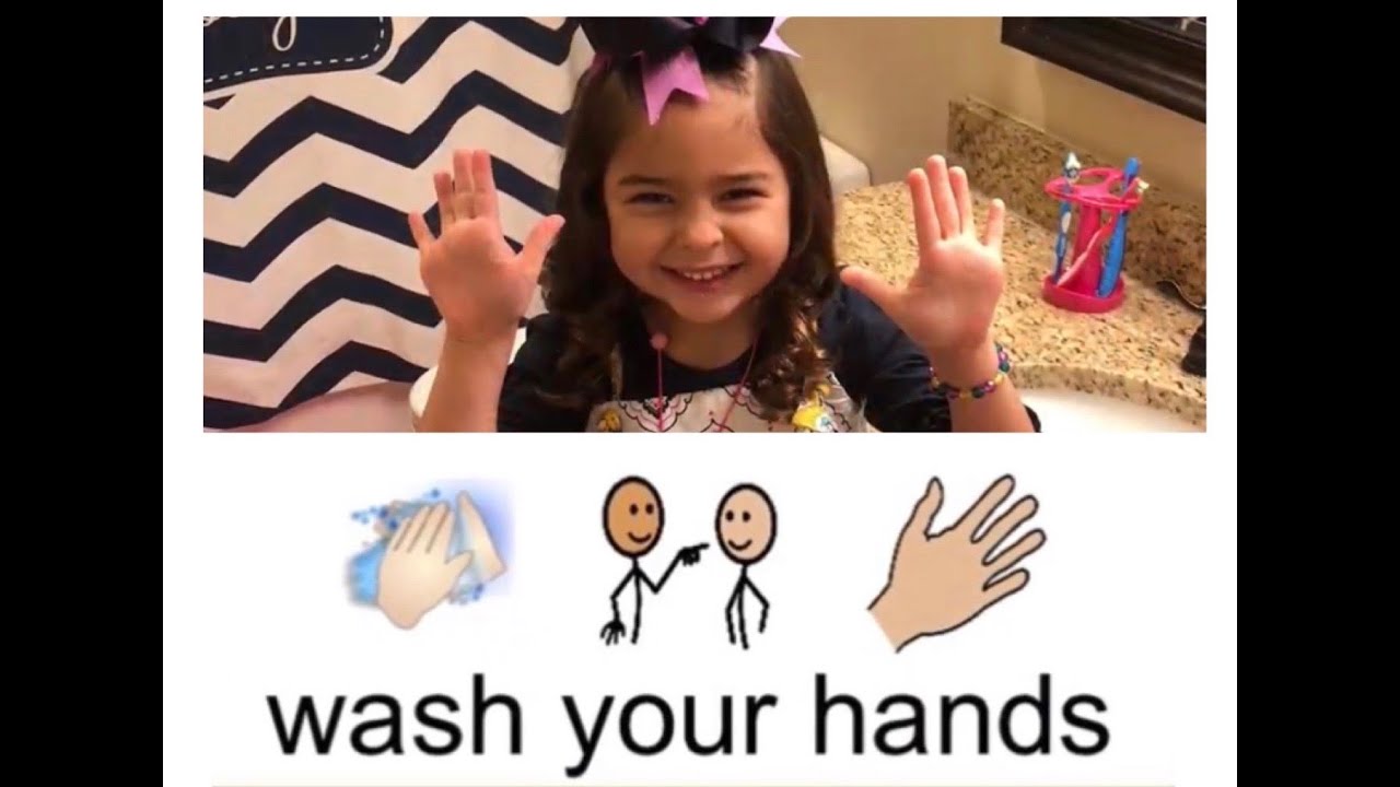 Wash your hands song with AAC Core vocabulary PUT, GO, TURN, GET, HEY # ...