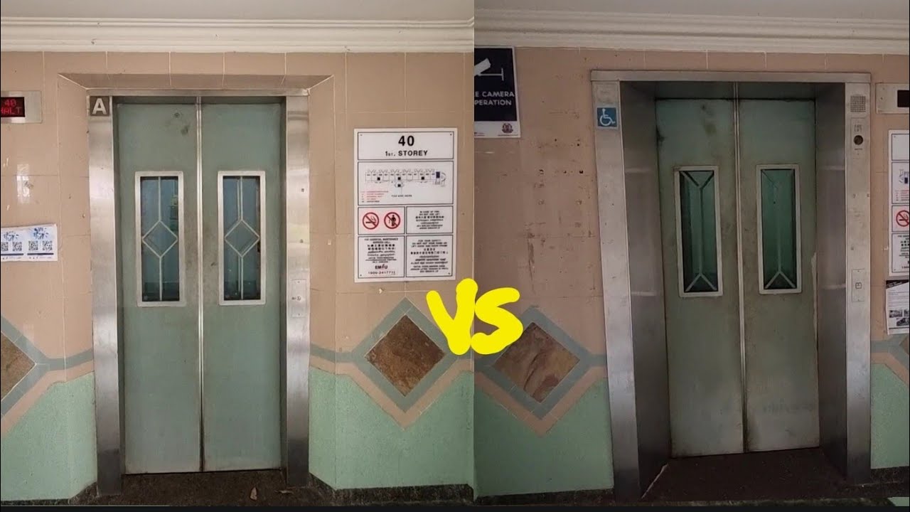 Lift Race:1990s Fujitec vs EM lift at Tanglin Halt - YouTube