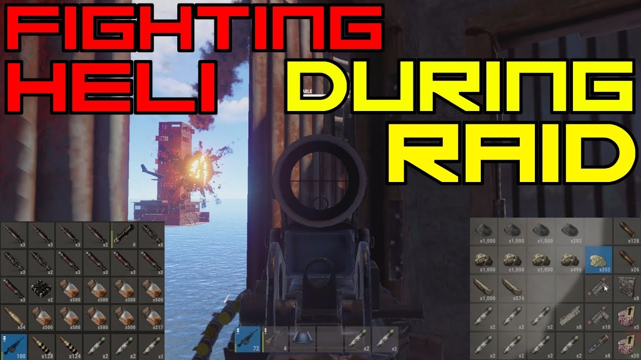 FIGHTING HELI DURING RAID | Rust Raid (Vanilla) - YouTube