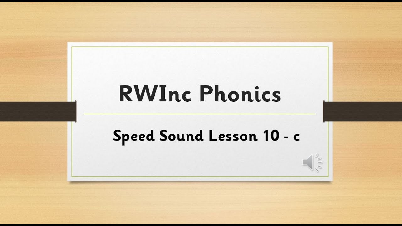 RWINC Speed Sounds Lesson c - YouTube
