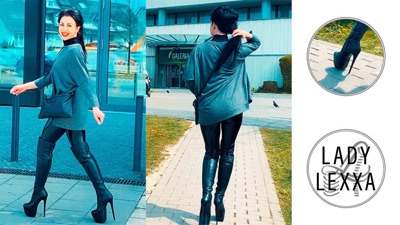 PUBLIC WALK IN LEATHER OVERKNEE BOOTS BY TAJNA-CLUB-SHOES AND WETLOOK ...