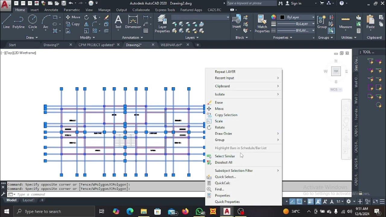 PROTA STRUCTURE | How to create a GA (General arrangement) on AUTOCAD (grids and columns) 1 ...