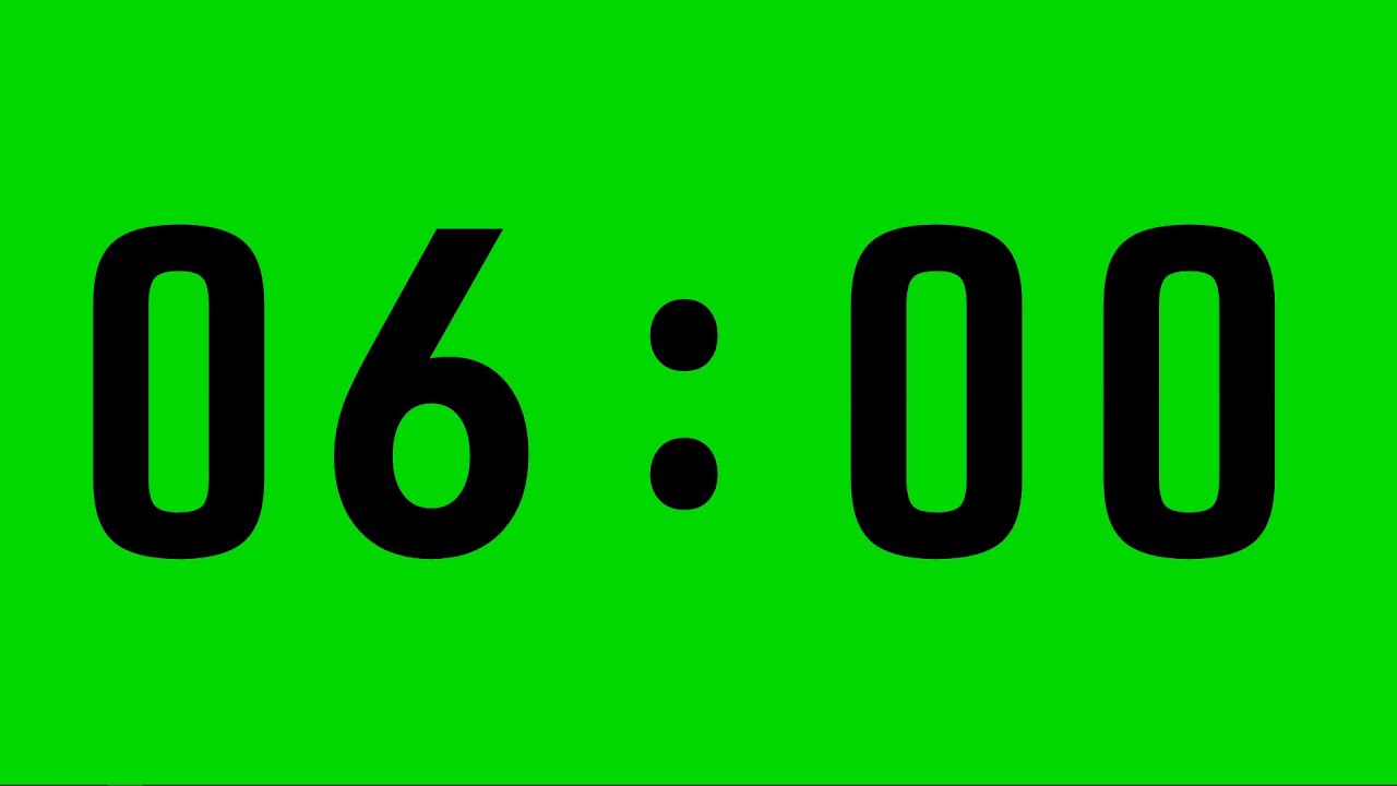 6 Minute Countdown Timer Chroma Key / No Sound - YouTube