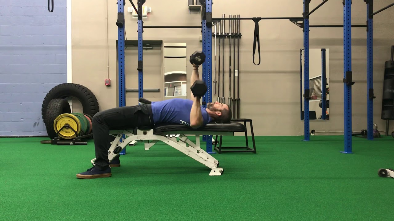 Top Down Dumbbell Bench Press Prone Grip - YouTube