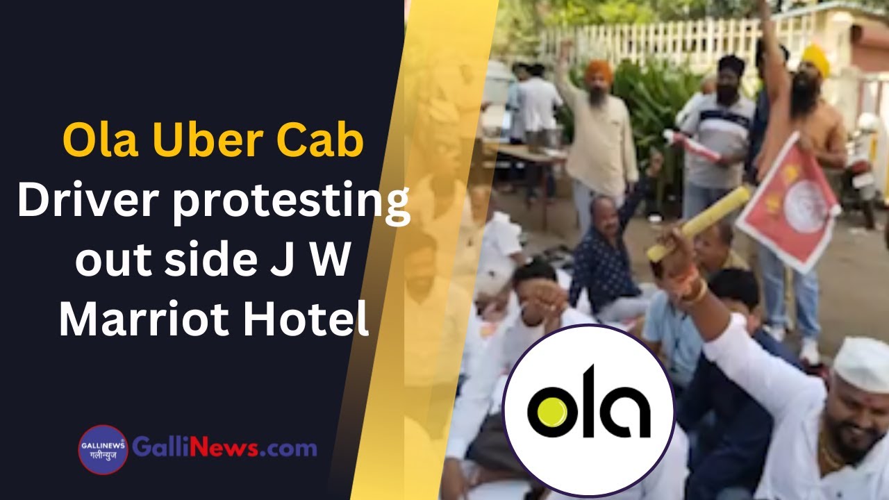 Ola Uber Cab Driver protesting out side J W Marriot Hotel - YouTube
