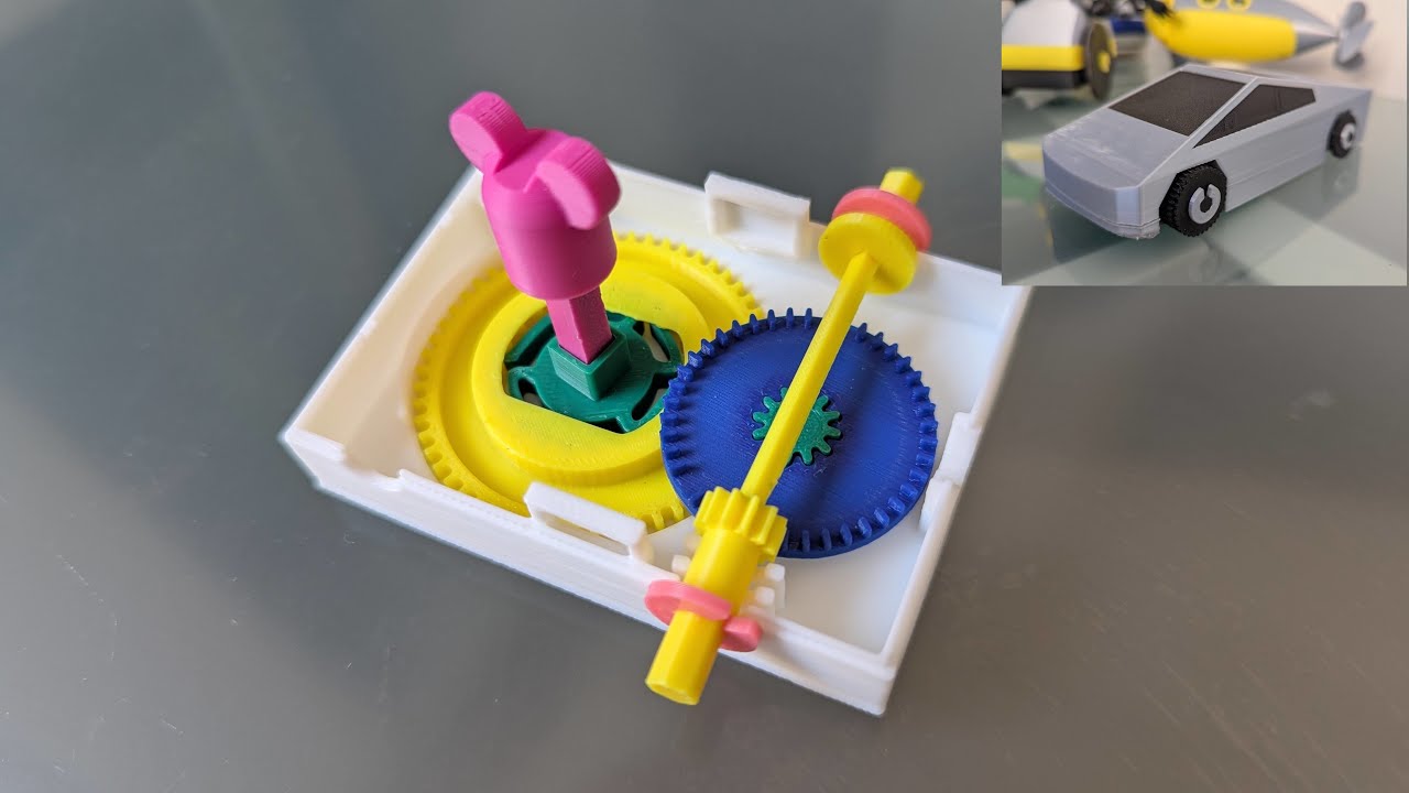 3D Printed Simple Wind-Up Mechanism (Car: 4 wheels option) - YouTube