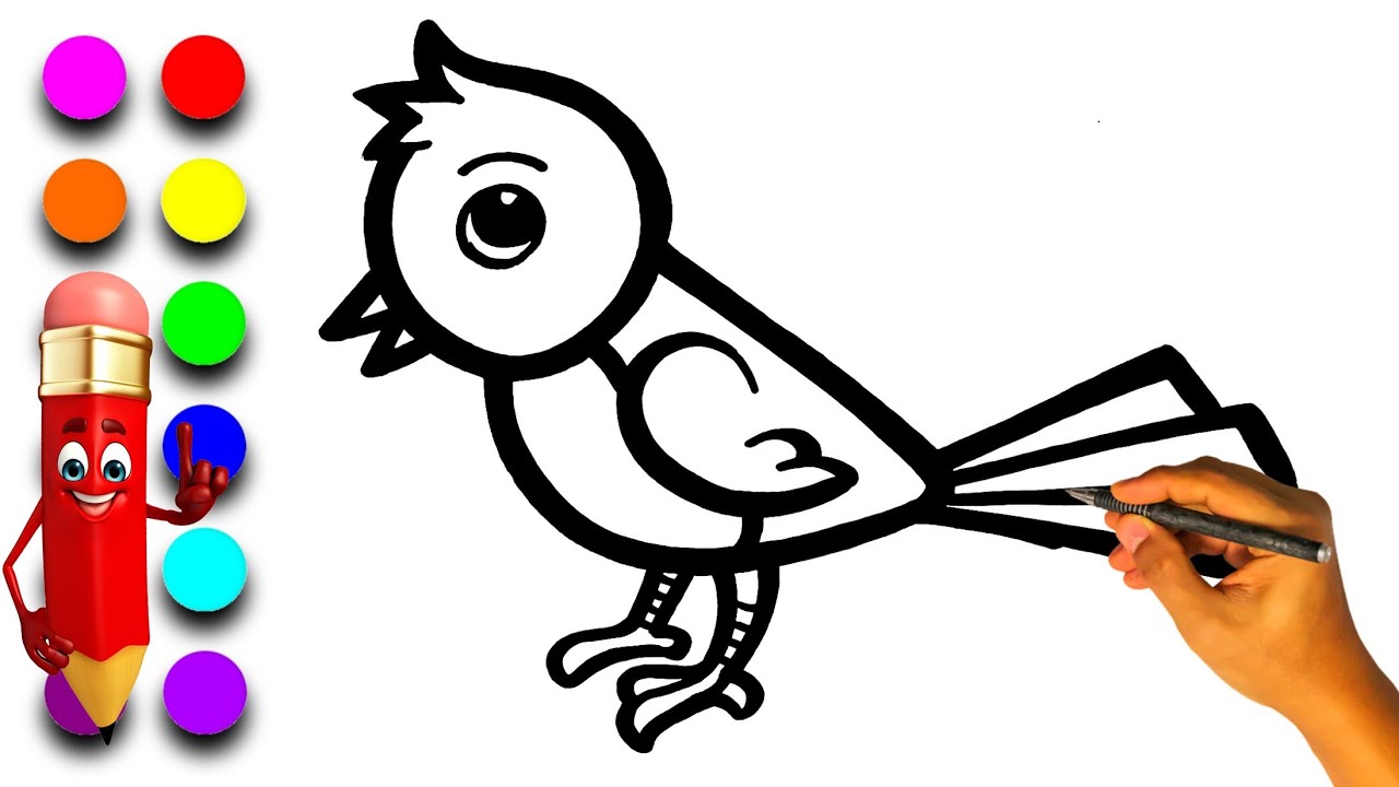 Drawing & Coloring Canaries for Kids | Art for Children | youtube ...