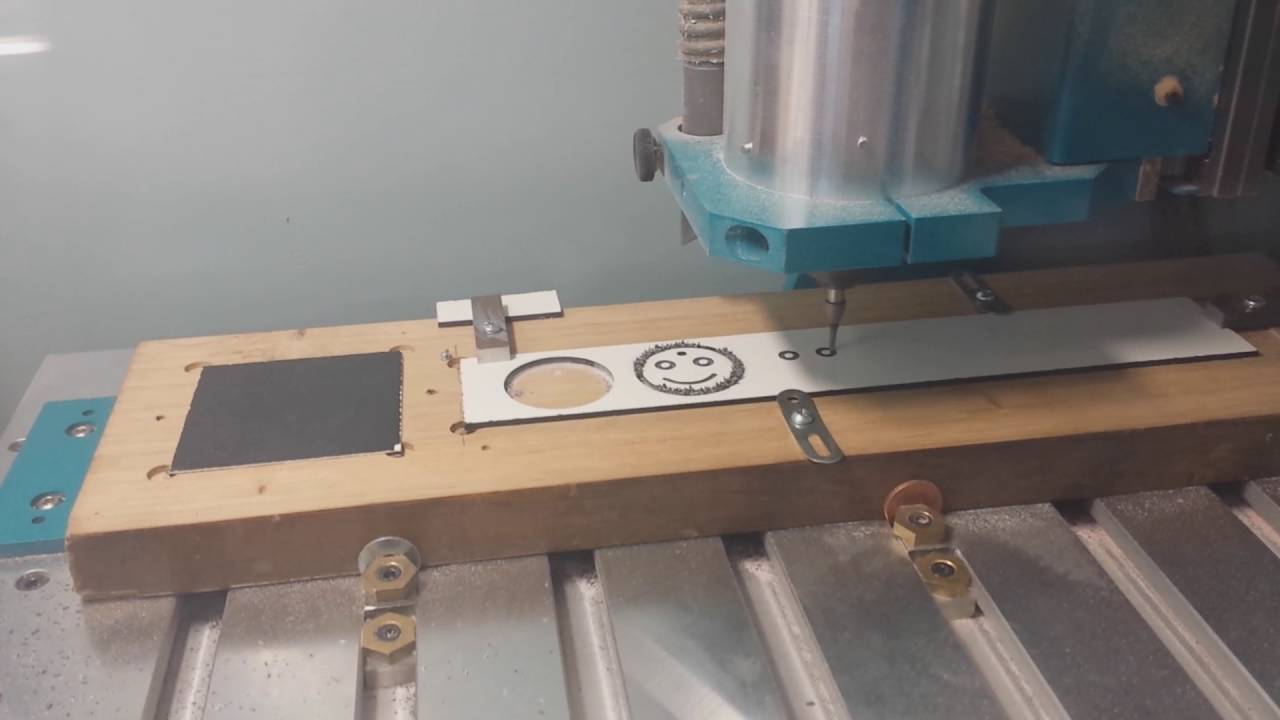 Smiley faces programmed on my Boxford 3 Axis CNC router - YouTube