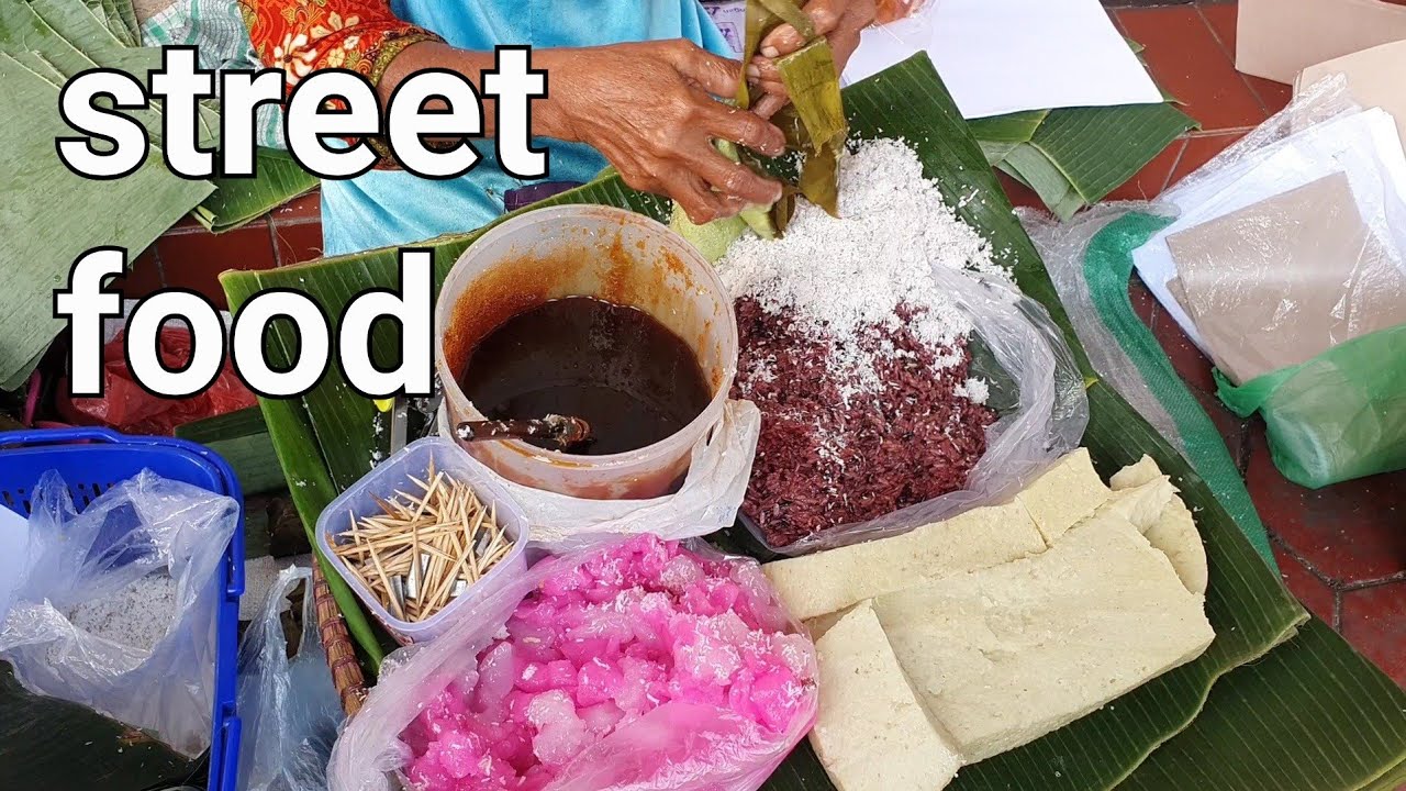 lupis ketan cenil Indonesian street food - YouTube