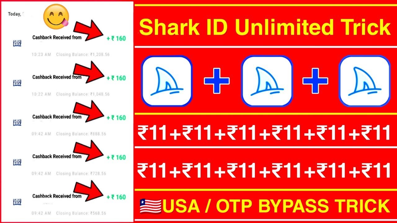 Shark Id App Unlimited Trick | Otp Bypass Trick | One Device Trick ...