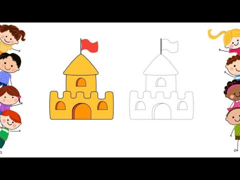 How To Draw a Sand Castle | Lemon Arts - YouTube