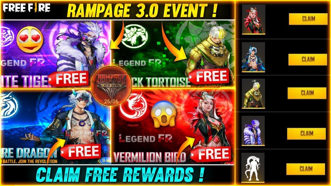 RAMPAGE 3.0 EVENT FREE FIRE | FREE FIRE NEW EVENT | FF NEW EVENT | FREE ...