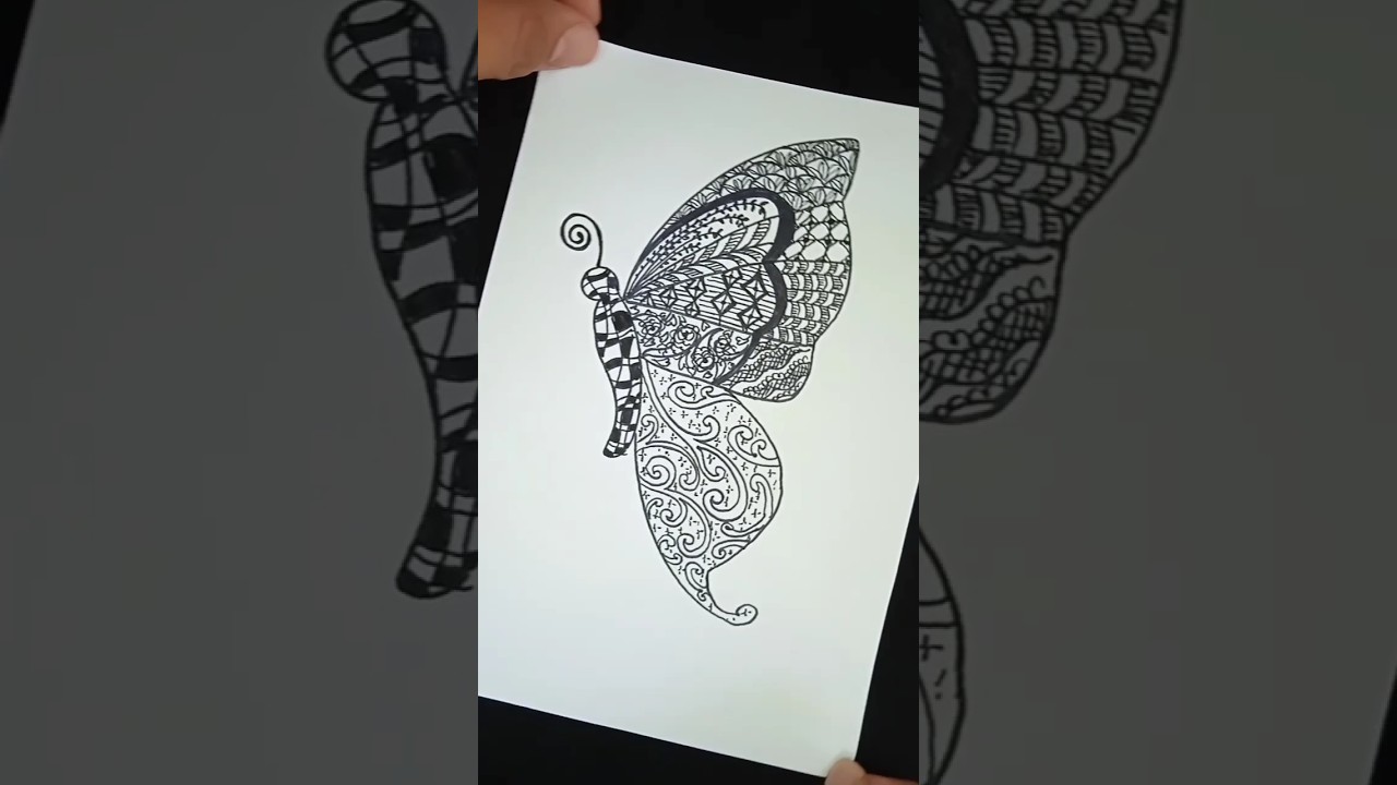 Drawing Vignette Butterfly | Tutorial Menggambar Vignette #music # ...