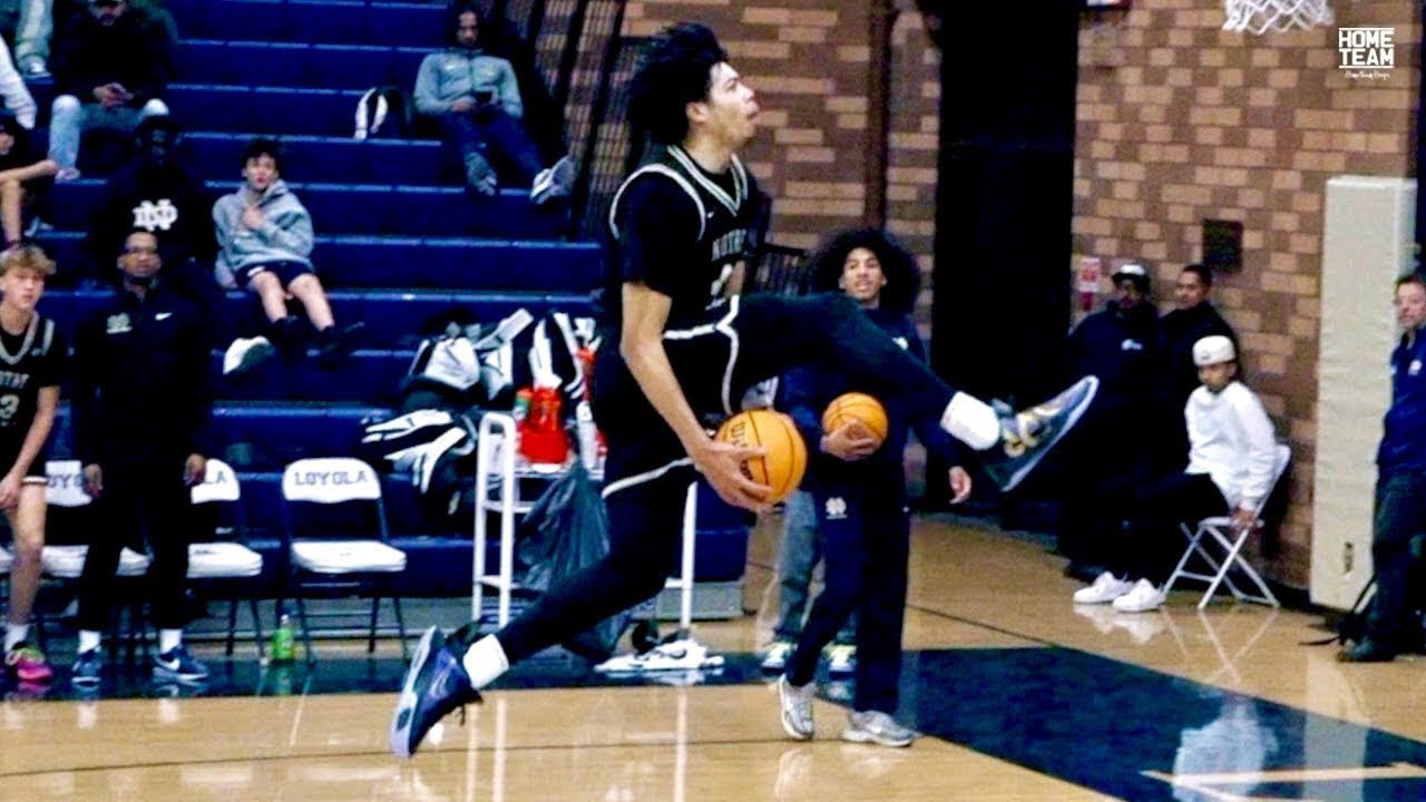 Tyran Stokes Between the Legs Eastbay Dunk in Game - YouTube