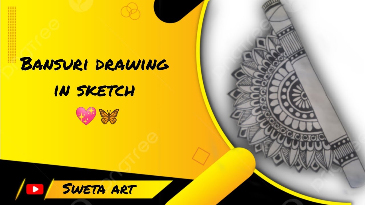 Eeasy & beautifulutiful bansuri drawing in sketch💖 - YouTube