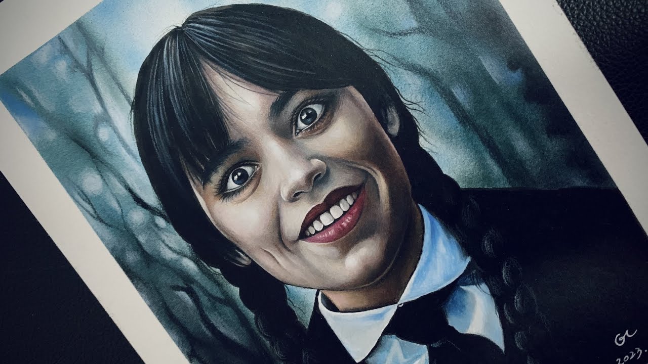 #Wednesday| How to draw Wednesday|colored pencils|Wednesday Addams ...