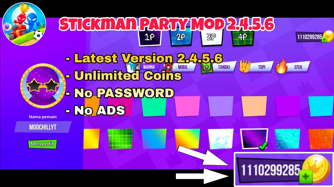 Stickman Party Mod 2.4.5.6 Latest Version Unlimited Coin | GamePlay ...