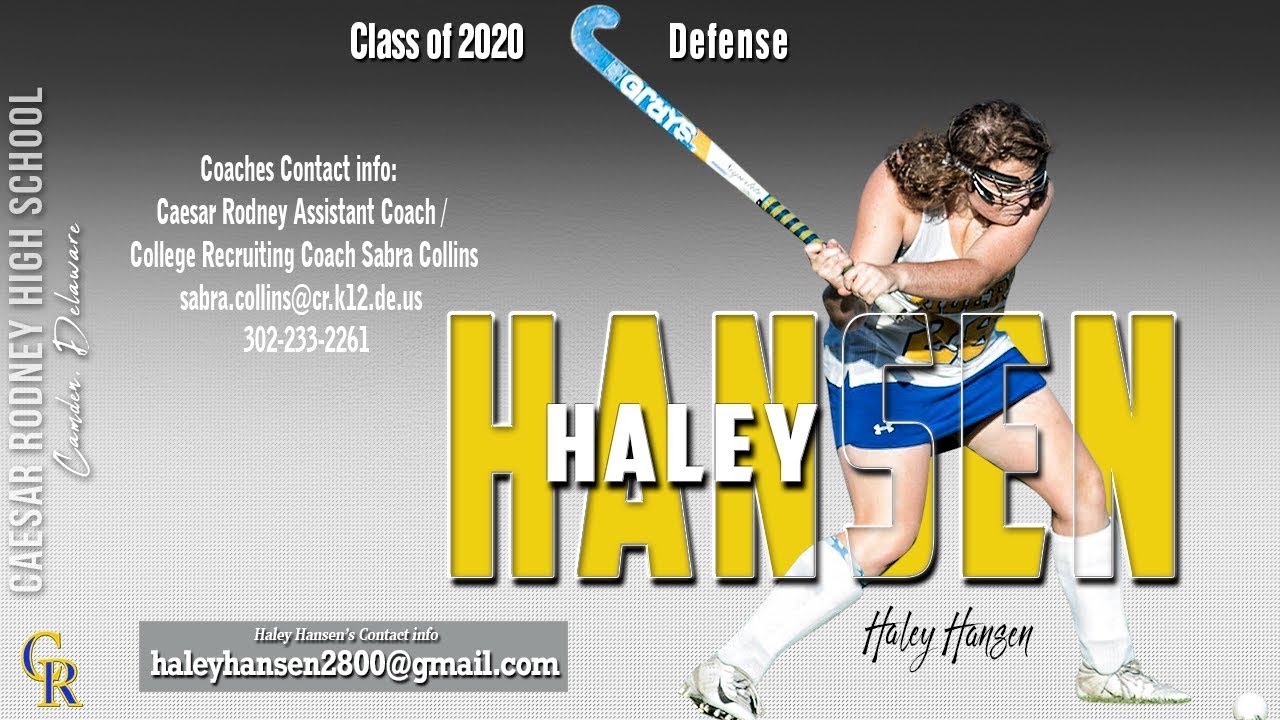 Haley Hansen 2018 Highlights, Caesar Rodney High School - YouTube