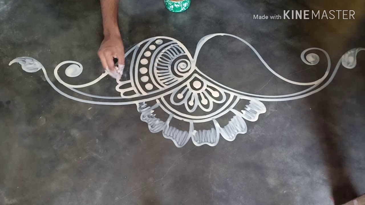 Very easy kalka door alpona design/Mukesh arts - YouTube