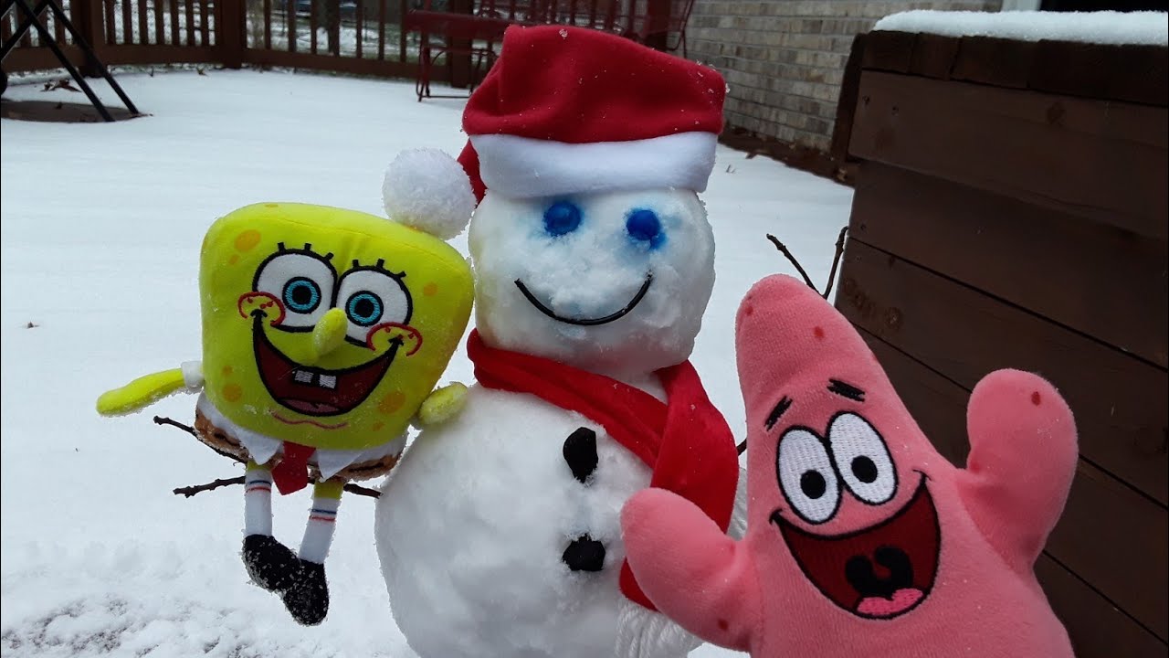 Spongebob Adventures/ Building a Silly Snowman! - YouTube