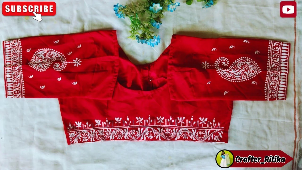 Hand painted blouse design l febric blouse design l Kolka febric design ...