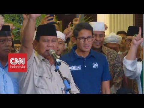 Ditemani Sandi, Prabowo Deklarasikan Kemenangan Sebagai Presiden & Wapres 2019-2024
