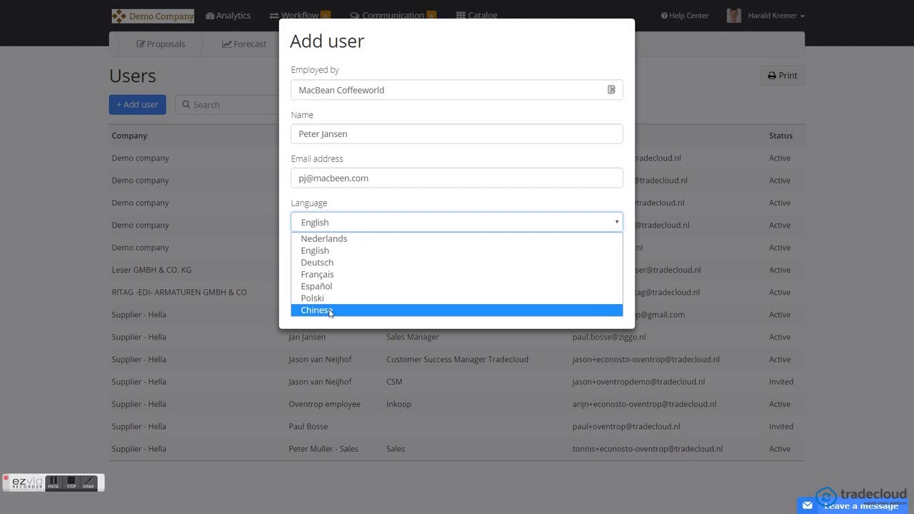 Getting started: invite new suppliers to Tradecloud - YouTube