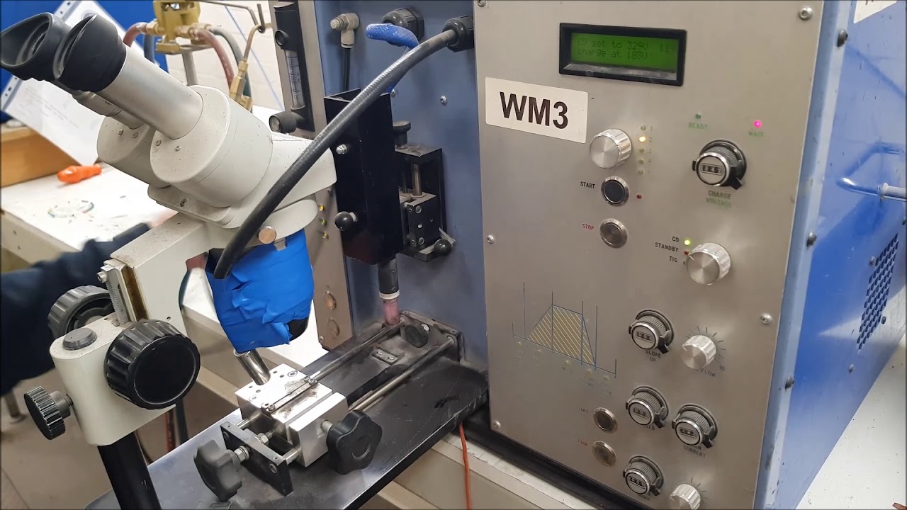 MICC MIT Welding machine Welding 1.6mm 316 55ft length cable - YouTube