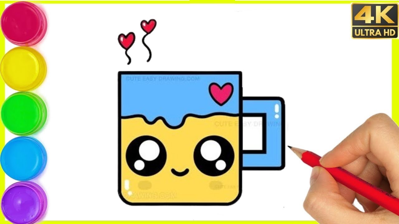 How to Draw a Cute Cup Easy for Kids and Toddlers @CuteEasyDrawings ...
