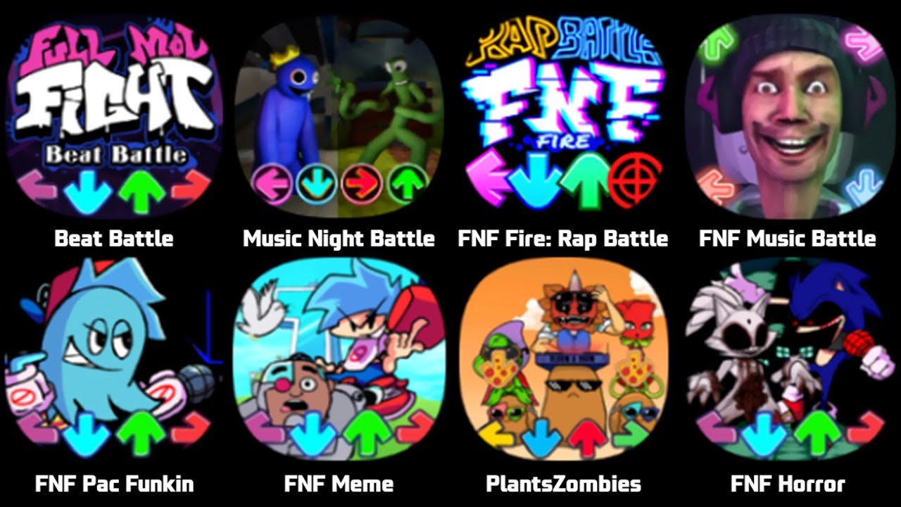 FNF Rainbow Friends, Beat Battle, Music Night Battle, FNF Pacman, FNF ...